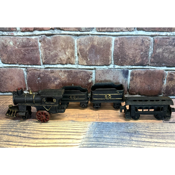 Unbranded | Other | Vintage 4 Pc Cast Iron Floor Train Locomotive ...
